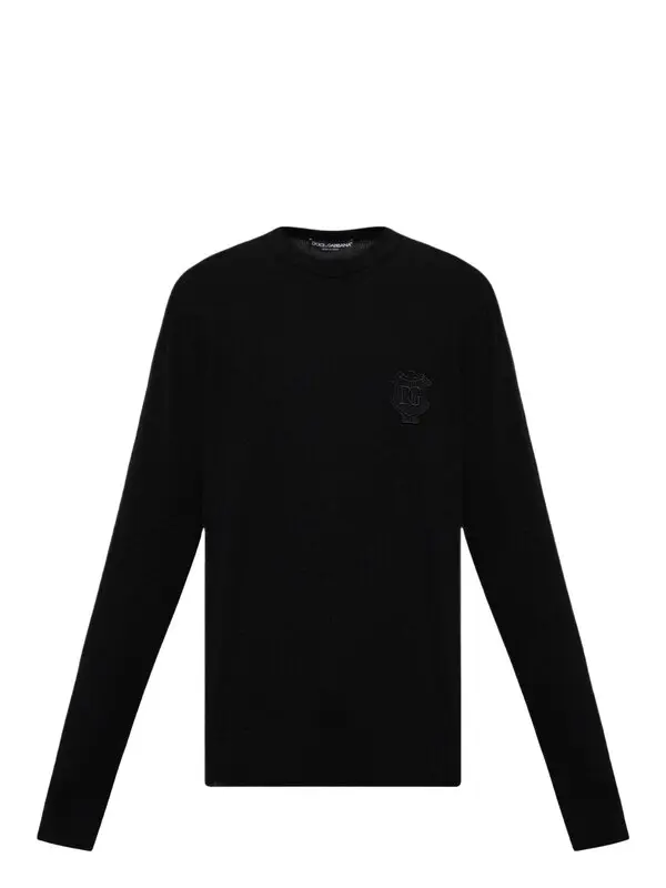 Dolce & Gabbana Dg Embroidered Crewneck Jumper - Black