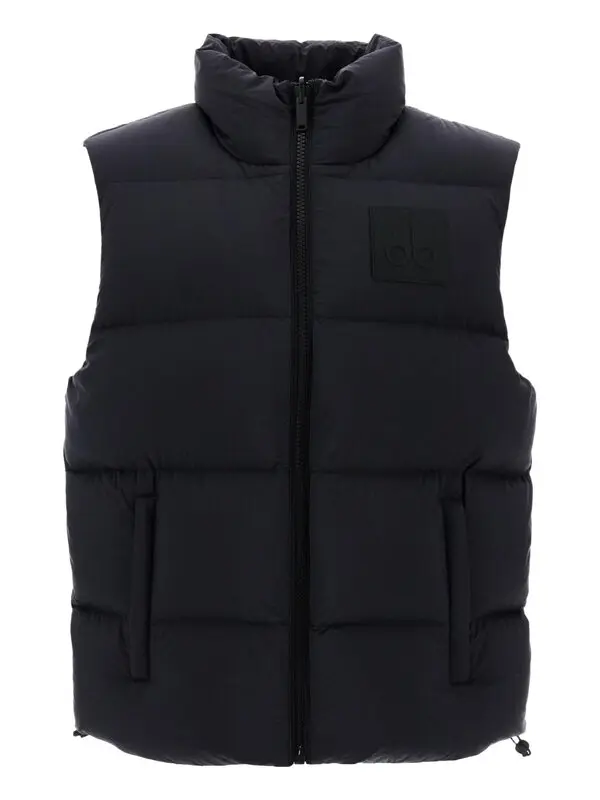 Moose Knuckles Logo Patch Reversible Down Vest - Black