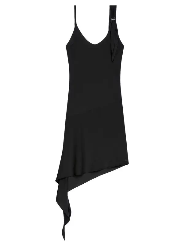 COURREGES Sleeveless Asymmetrical Dress - Black