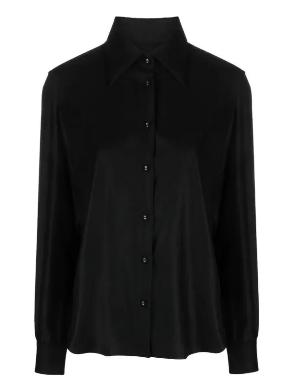 Officine Générale Long-sleeve Virgin Wool Shirt - Black