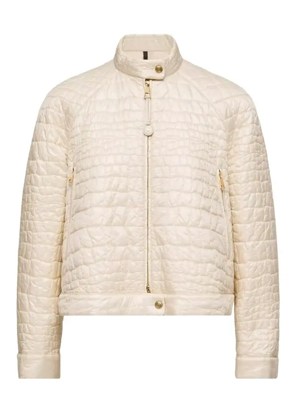 Moncler Aubrietaa Zip-up Embossed Jacket - Light Beige