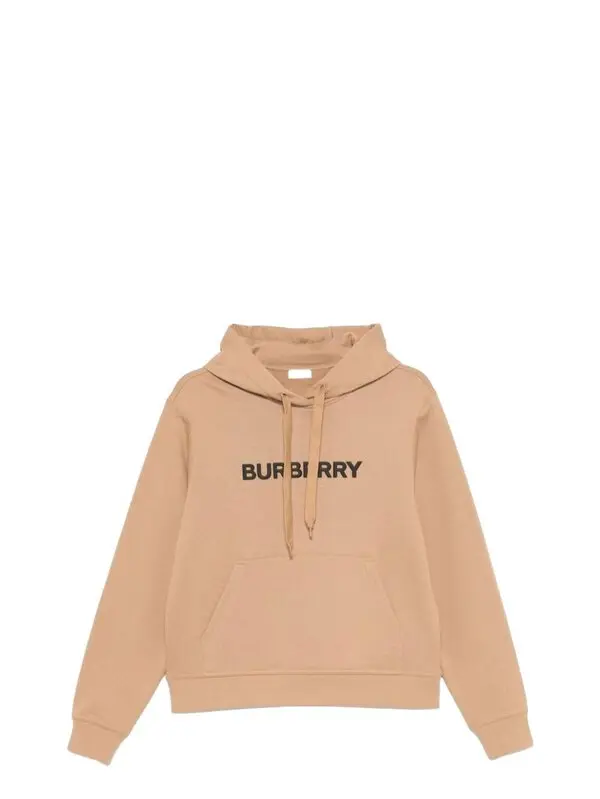Burberry Logo Detailed Drawstring Hoodie - Nude