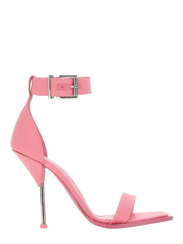 Alexander McQueen Satin Ankle Strap Stiletto Sandals - Pink