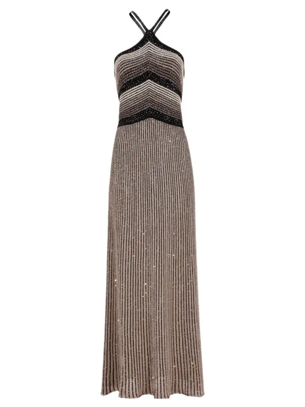 D.exterior Halterneck Maxi Dress - Multicolor