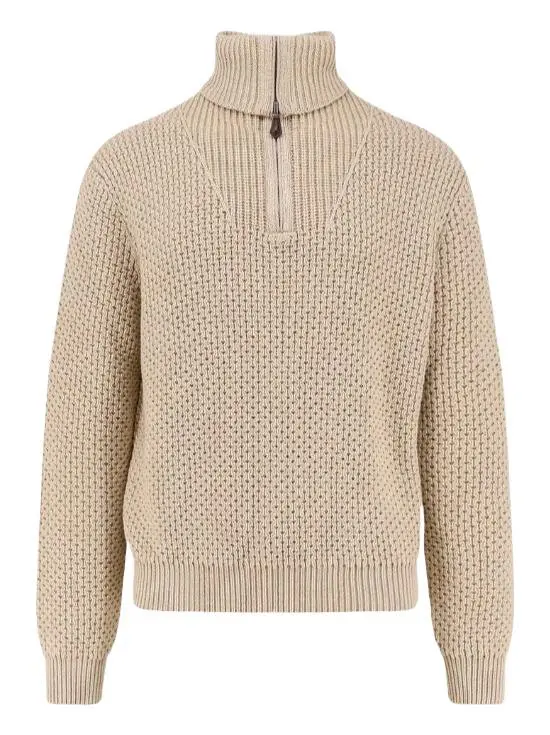Loro Piana Shivling Jumper With Zip Closure - Nude