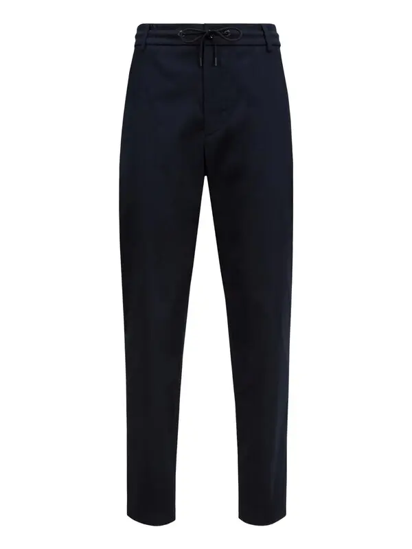 Moncler Straight-leg Drawstring Trousers With Belt Loops - Navy Blue