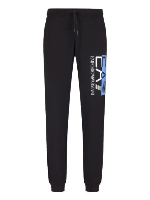 EA7 Logo-print Cotton Track Pants - Black