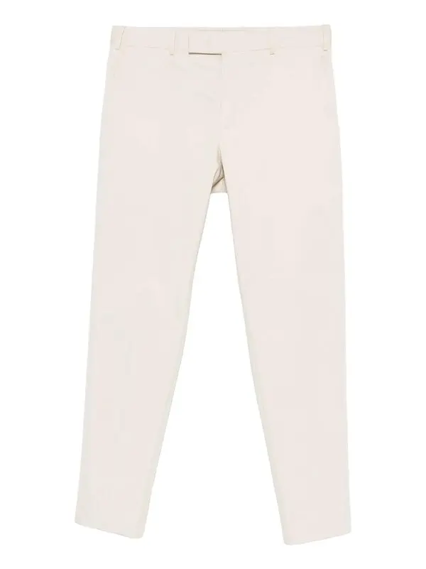 PT TORINO Zippered Tapered Casual Pants - White