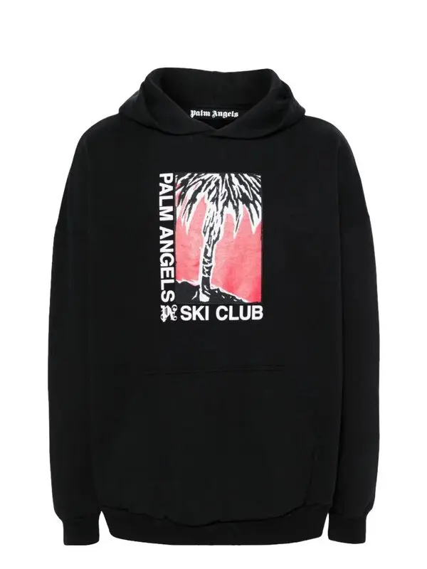 Palm Angels Palm Ski Club Printed Hoodie - Black
