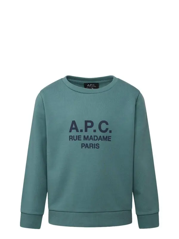 A.p.c. Elie Logo-print Cotton Sweatshirt - Blue