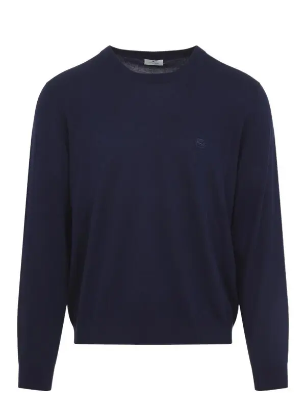 Etro Crew Neck Knitted Sweater - Blue