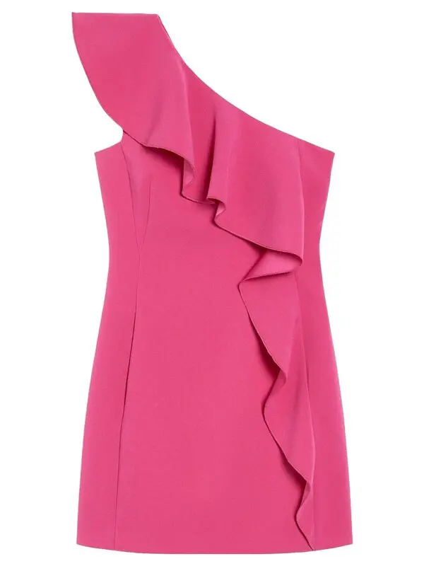 Max Mara Giacomo One-shoulder Dress With Ruffles - Purple-red