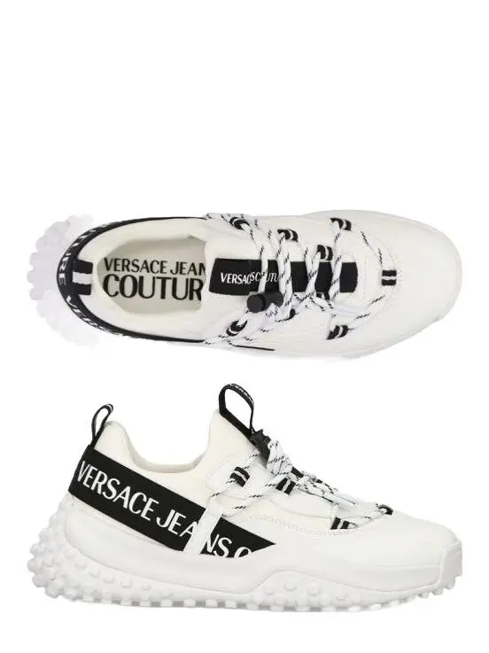 Versace Round Toe Sneakers - White