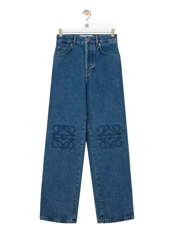 Loewe Anagram Embroidered Jeans - Blue