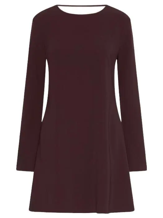 Marella Flared Cady Dress With V-neck Back - Bordeaux