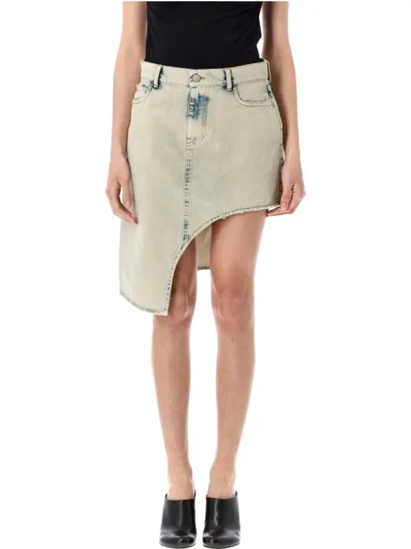Coperni Asymmetrical Denim Skirt - Nude