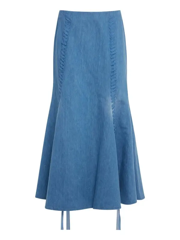 Gabriela Hearst Seamed Midi Skirt - Blue