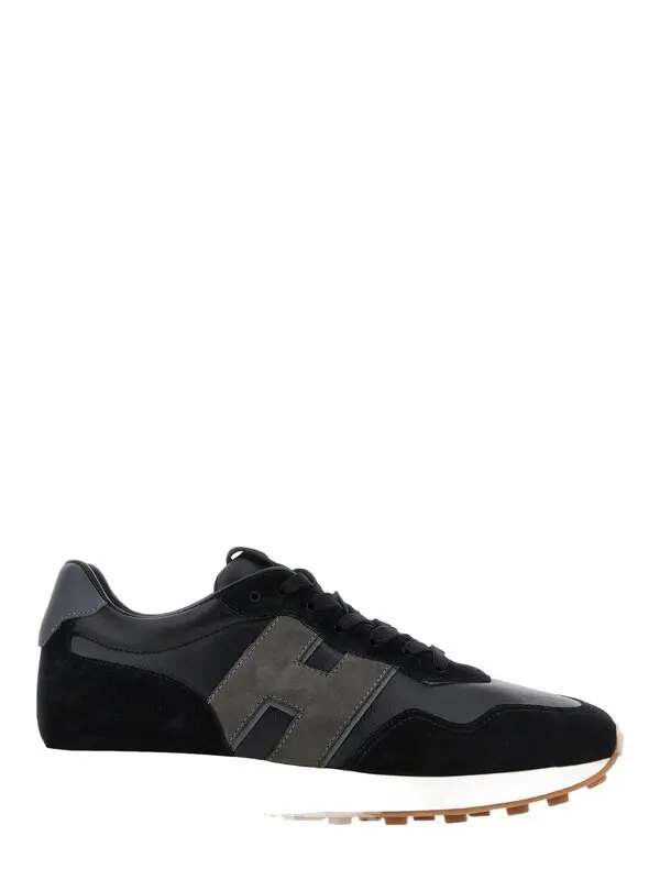 Hogan H601 Suede And Nappa Leather Sneakers - Black
