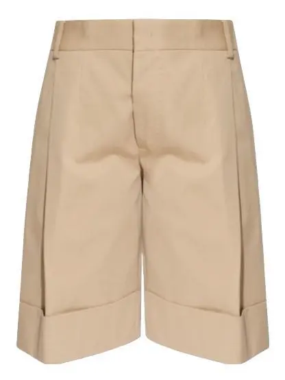 Dsquared2 Jen Giant Shorts With Belt Loops And Pleats - Beige