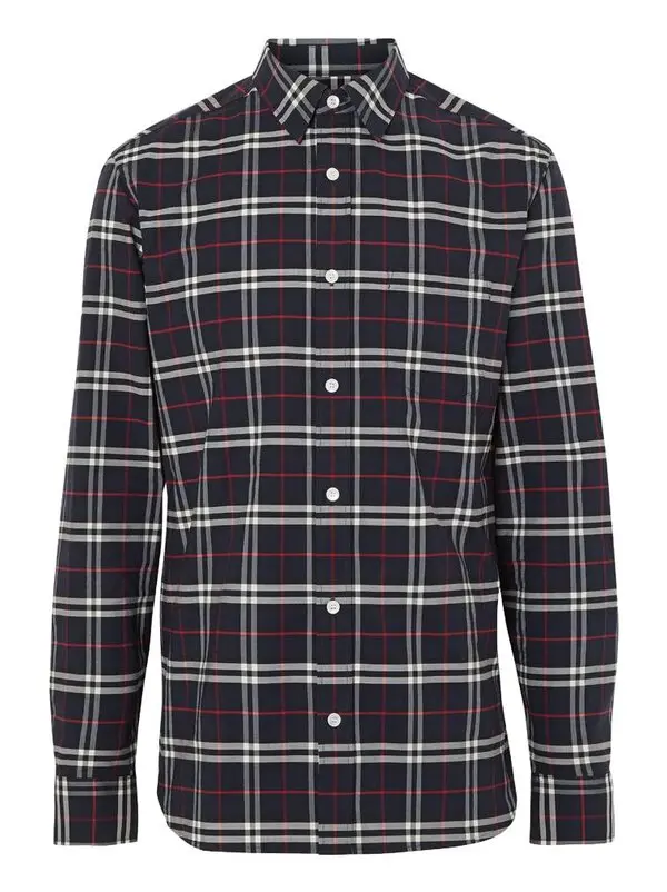 Burberry Checkered Shirt - Black