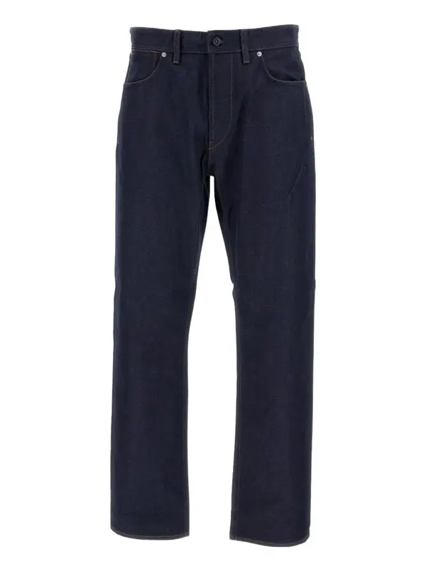 Stone Island Logo Patch Straight-leg Jeans - Black