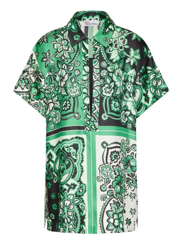 Red Valentino Bandana Printed Short-sleeved Shirt - Green