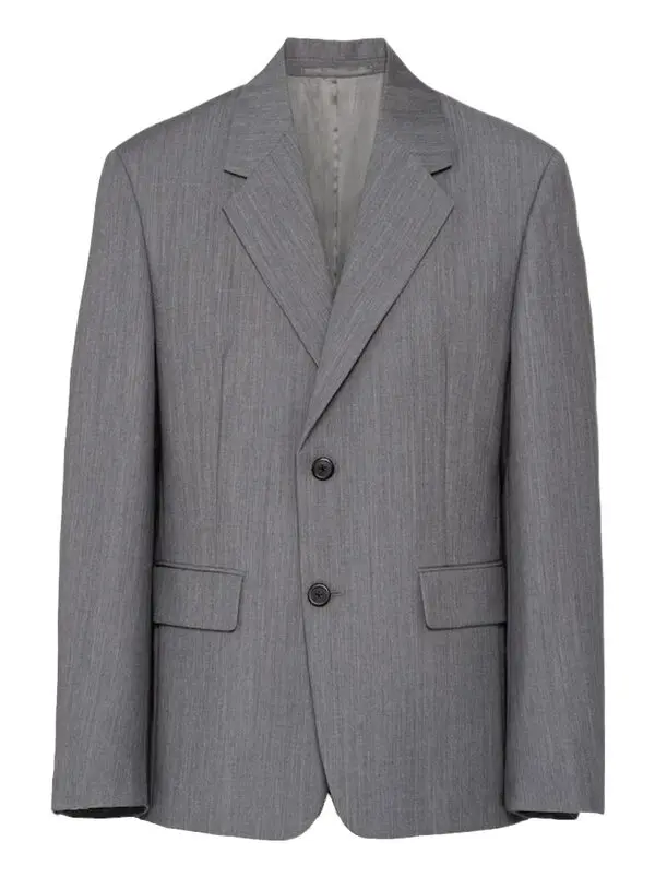 Prada Buttoned Tailored Blazer - Grey