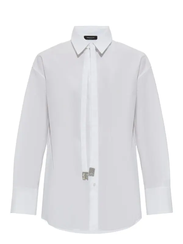 Fabiana Filippi Long Sleeve Shirt With Tie Detail - White