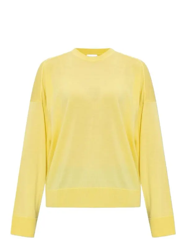Bottega Veneta Crewneck Sweater With Logo Embroidery - Yellow