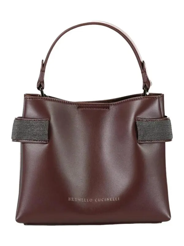 Brunello Cucinelli Jewel-trimmed Leather Tote Bag - Red