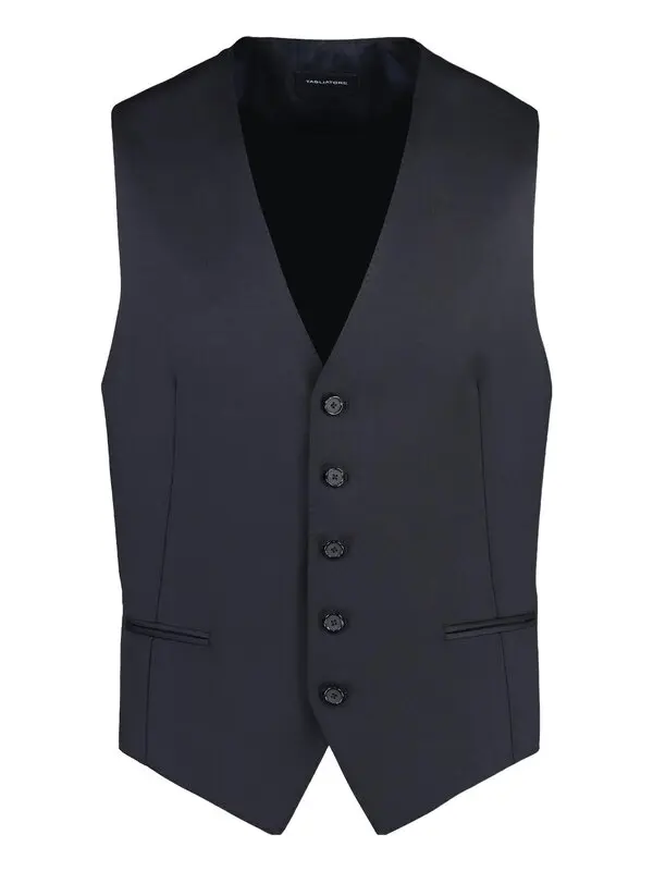 Tagliatore Panelled Single-breasted Waistcoat - Black