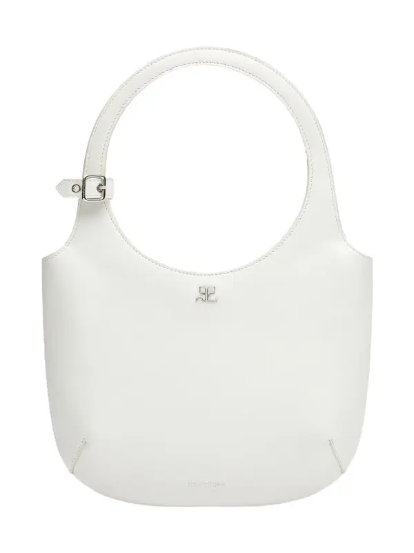 COURREGES Courrèges Holy Logo Plaque Shoulder Bag - White