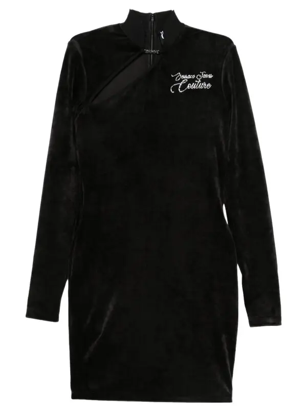 Versace Logo Strap-buckle Mini Dress - Black