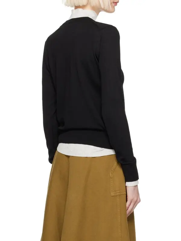 Maison Kitsuné Baby Fox Patch Crewneck Jumper - Black
