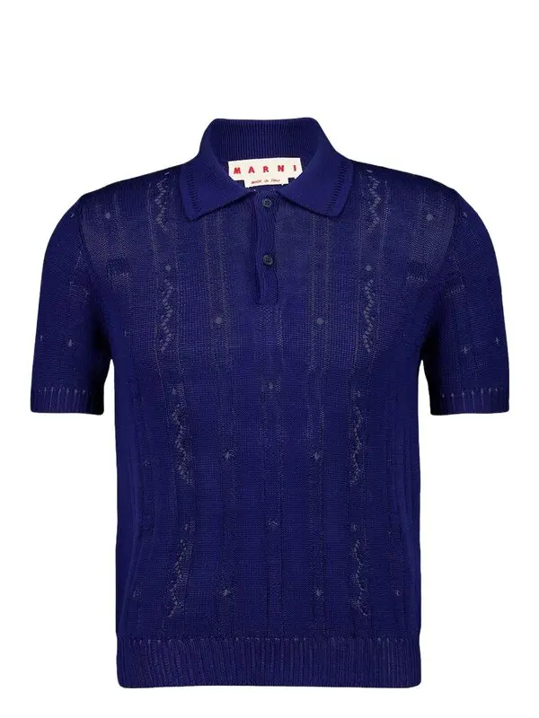 Marni Knitted Polo Shirt - Blue