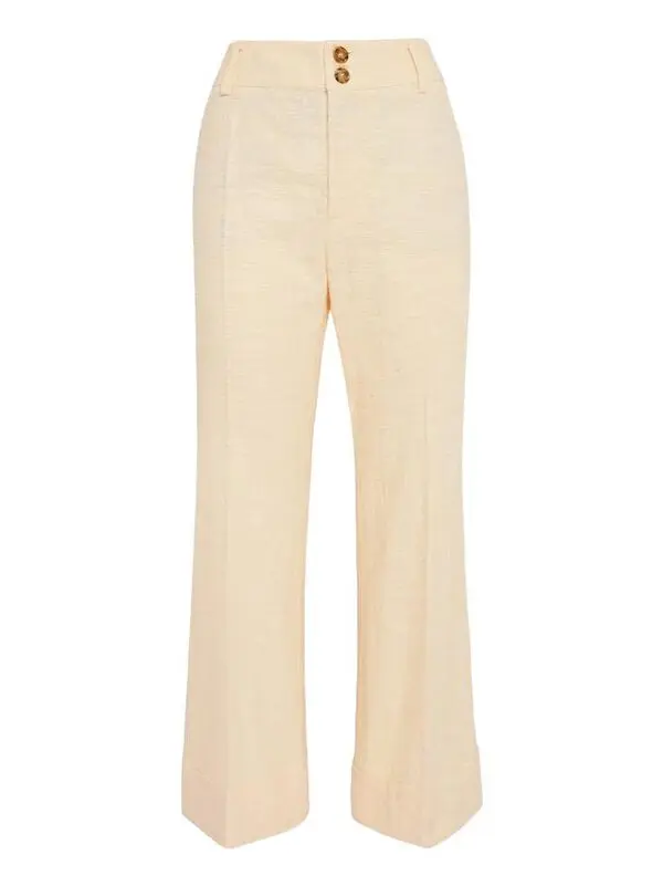 La DoubleJ Hendrix High-waisted Buttoned Placket Pants - Nude