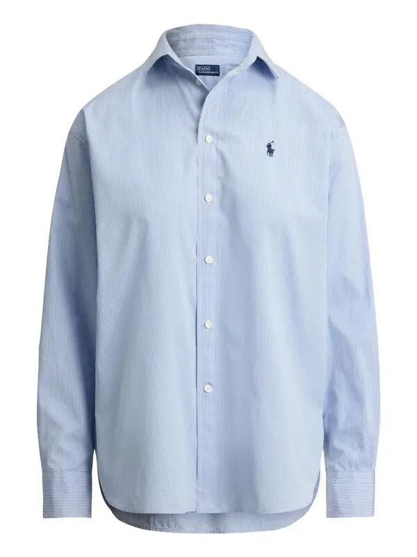 Ralph Lauren Striped Shirt With Embroidered Pony Logo - Blue