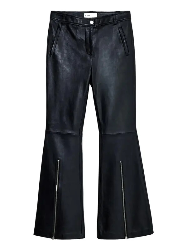 STAND STUDIO Belted Biker Pants With Zip Cuffs - Black