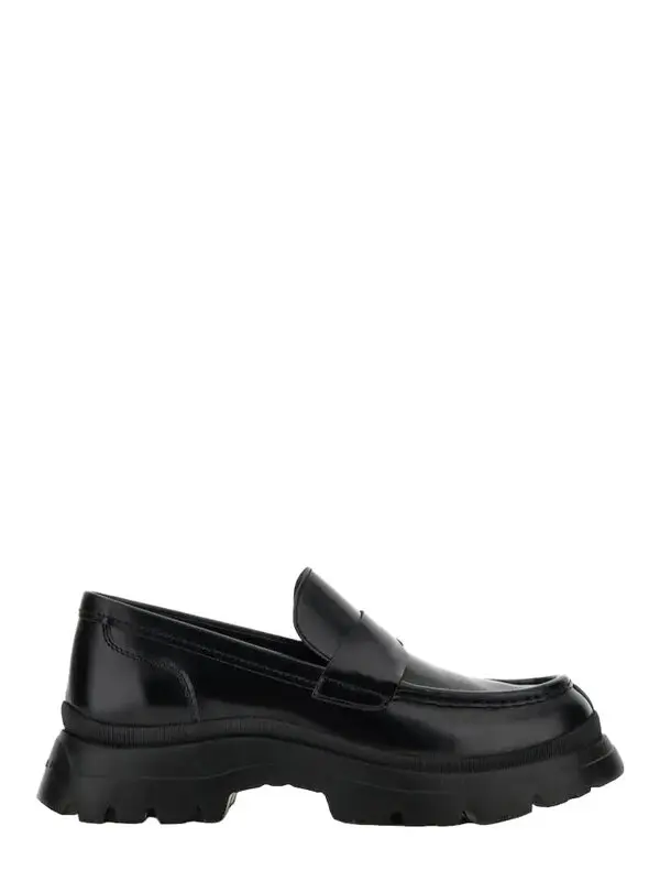Hogan Round-toe Loafers With Chunky Lug Sole - Black