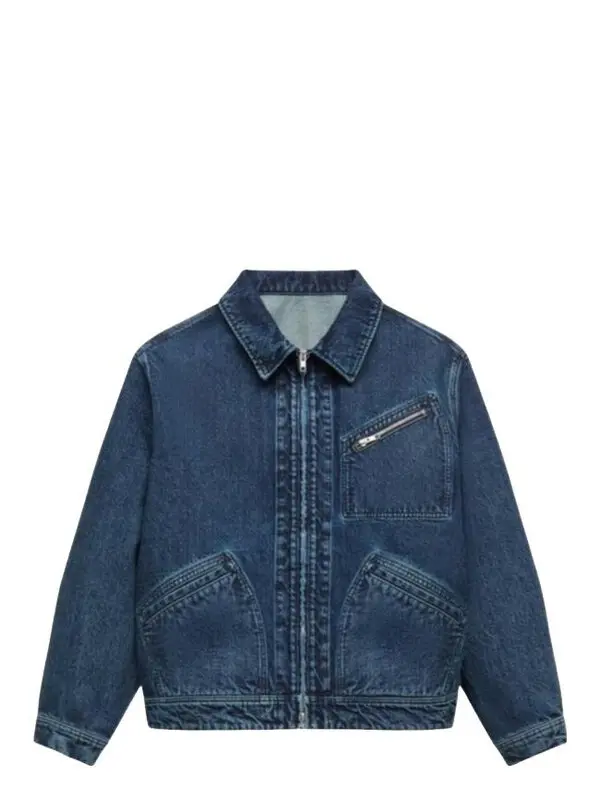 Kenzo Signature Japanese Denim Utility Jacket - Medium Stone Blue
