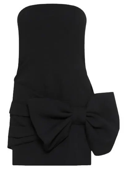 Marella Bow Detail Envers Satin Bustier Dress - Black