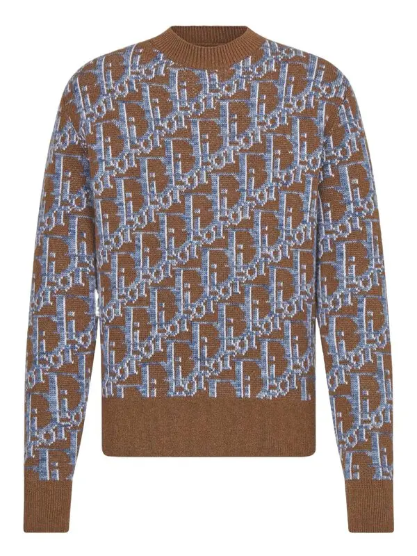 Dior Oblique Print Knit Sweater - Multicolor