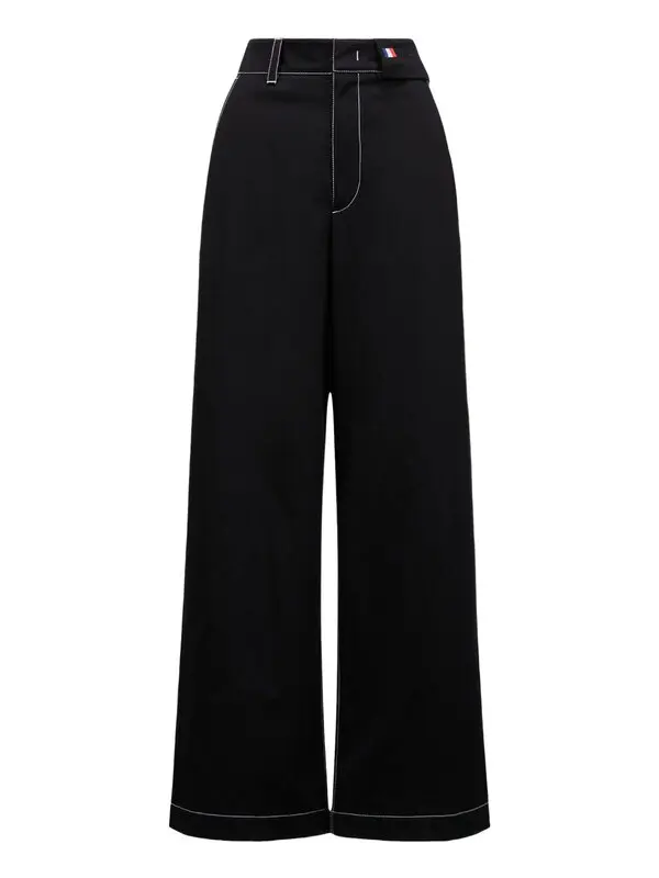 Moncler X Palm Angels Logo Patch Wide-leg Jeans - Black