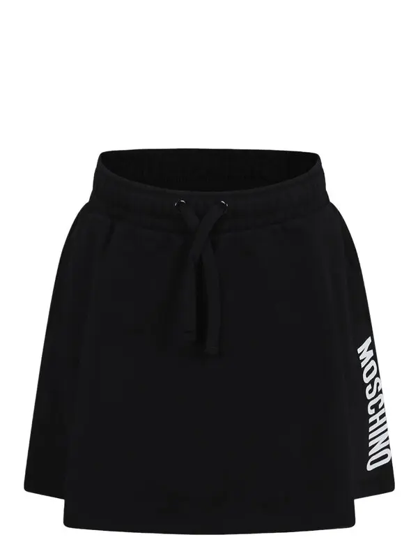 Moschino Drawstring Skirt With Logo Detail - Black