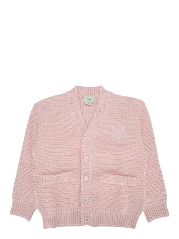 Fendi Selleria Knit Cardigan With Button Closure And Front Pockets - Pink