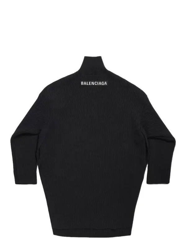 Balenciaga Half-zip High Neck Poncho - Black