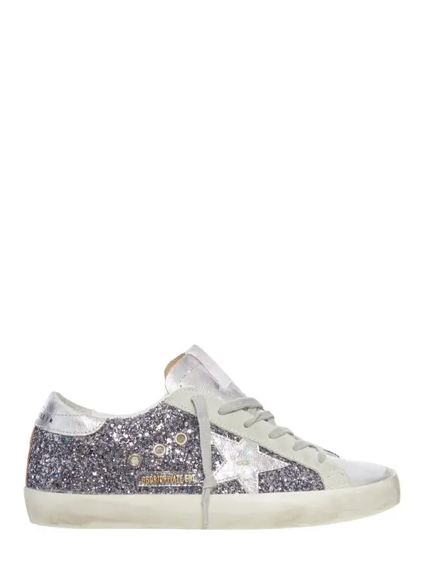 GOLDEN GOOSE Super-star Glitter Low-tops - White