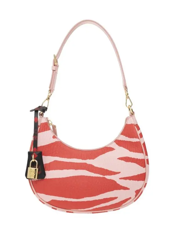 Mcm Zebra Printed Zipped Shoulder Bag - Red