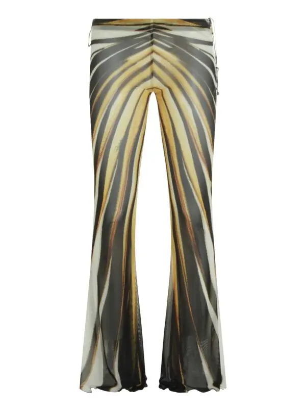 Roberto Cavalli Printed Flare Trousers - Nude