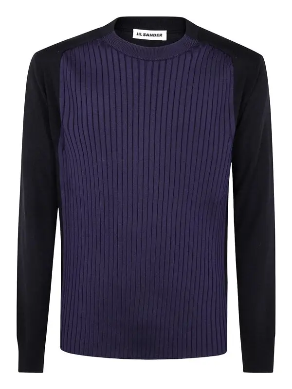 JIL SANDER Crewneck Knitted Jumper - Black